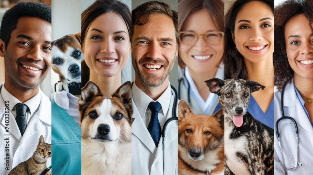 collage of veterinarians from different specialties, highlighting the ...