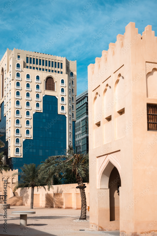 Doha, Qatar-‎February 24,2024 : The original palace of Sheikh Abdullah ...