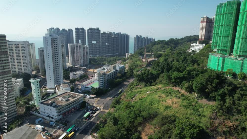 Stockvideo Hong Kong Island Pok Fu Lam Aberdeen waterfront Wah Fu ...