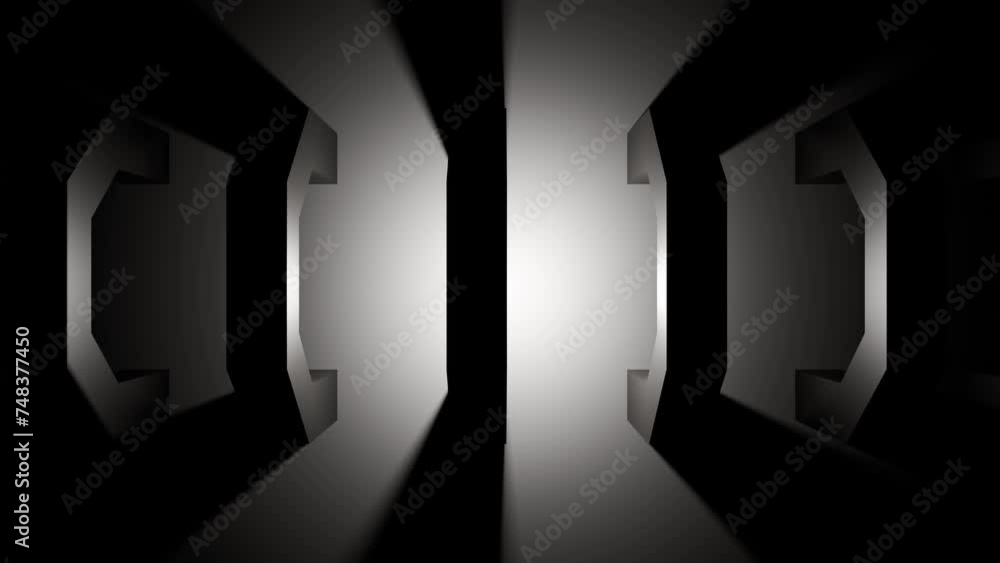 Vidéo Stock Light moving in the corridor of angular arcs with ...