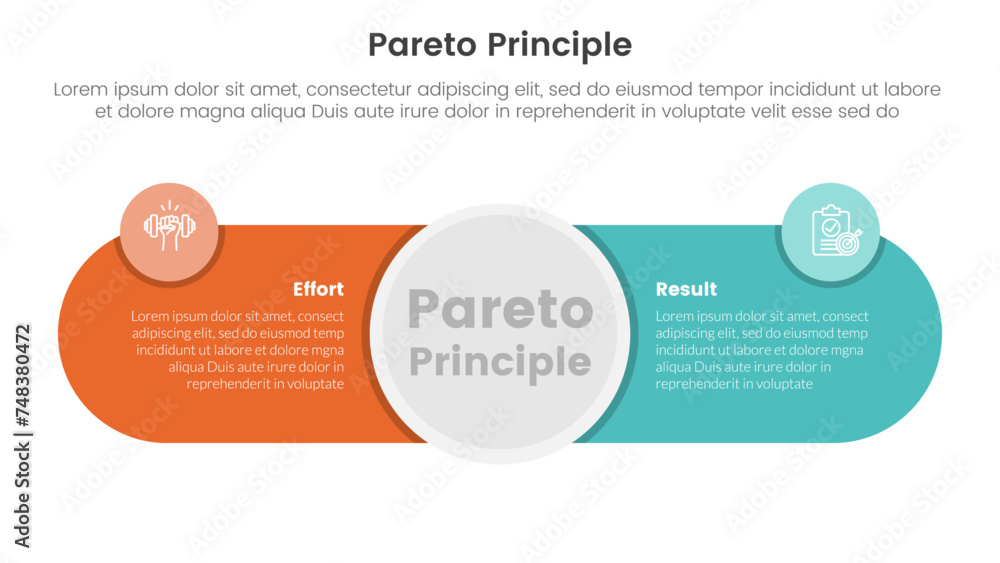 pareto principle comparison or versus concept for infographic template ...