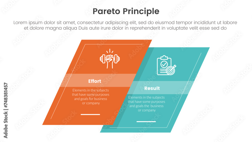 pareto principle comparison or versus concept for infographic template ...