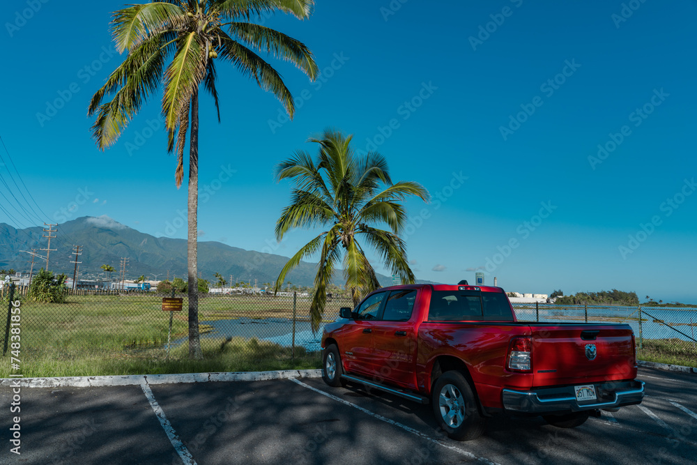 Kanaha Pond State Wildlife Sanctuary. Kahului Maui Hawaii. The coconut ...