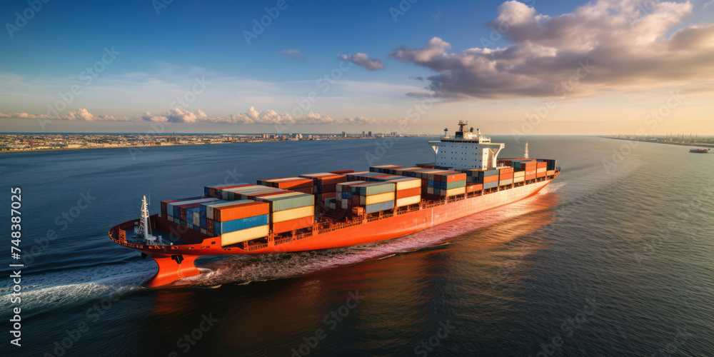 Seaside Trade: the Busy Harbor with Shipping Containers and Vessels ...