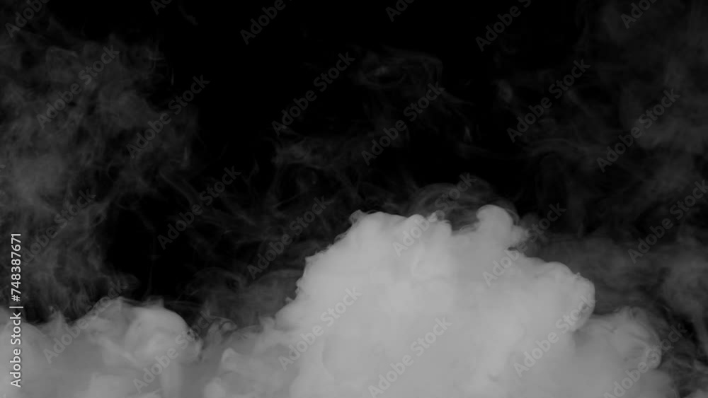 Abstract white smoke in slow motion. Smoke, Cloud of cold fog in light ...