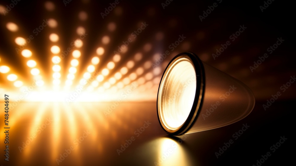 Dramatic Spotlight on Dark Stage with Radiating Light Beams Stock Photo ...