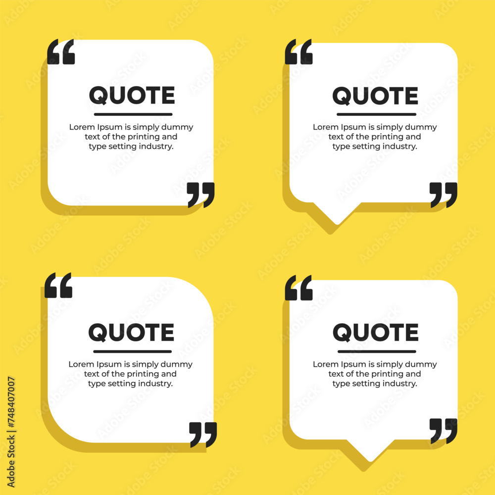Simple quote boxes frames set , comment, message borders, dialog box ...