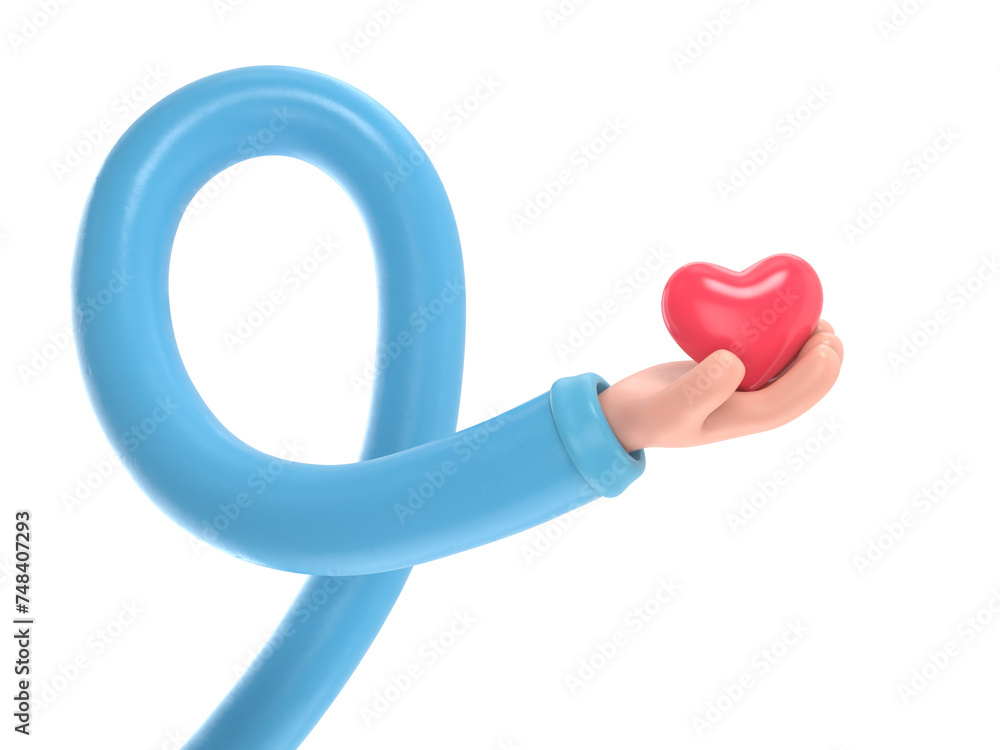 Transparent Backgrounds Mock-up. 3d icon red heart in hand.Realistic ...