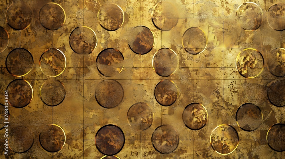 Background rusty metal texture brown and gold color with repeated ...