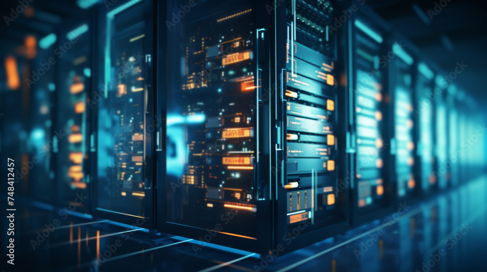 Connection network in servers data center room storage systems Big Data ...