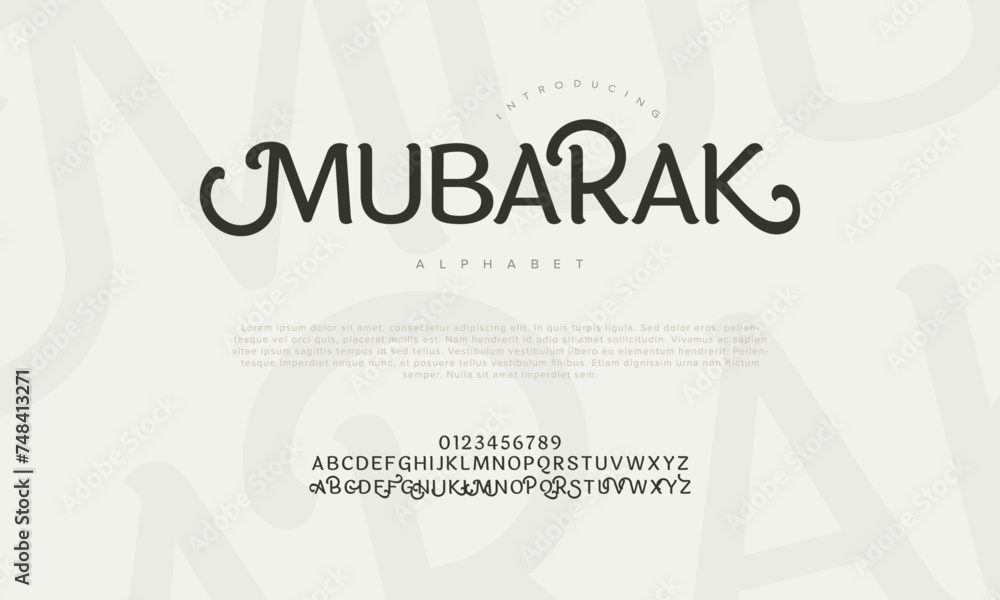 Mubarak premium luxury arabic alphabet letters and numbers. Elegant ...