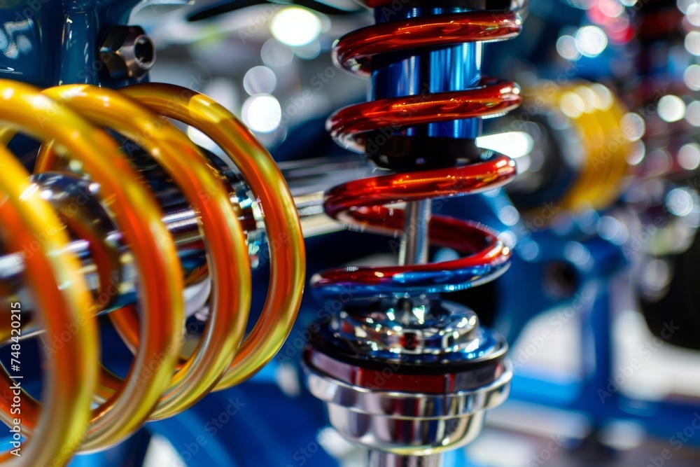 Essential Car Suspension Component: Close-up of a Shock Absorber Strut ...