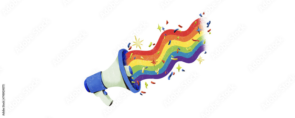 LGBT speaker isolated on white background. LGBTQ. Symbol of the LGBT ...