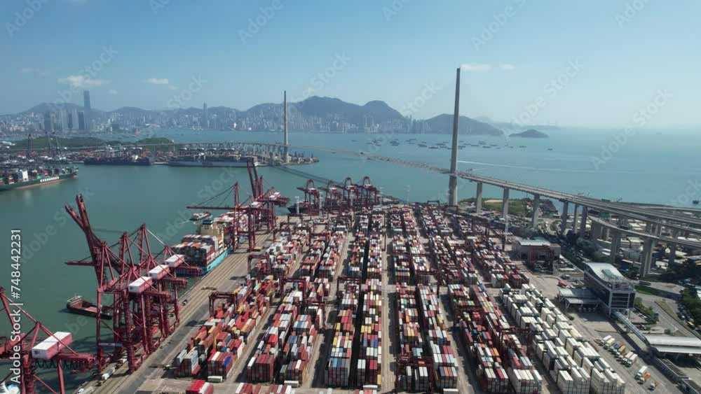 Kwai Tsing Container Terminals near Stonecutters Bridge, the main Far ...