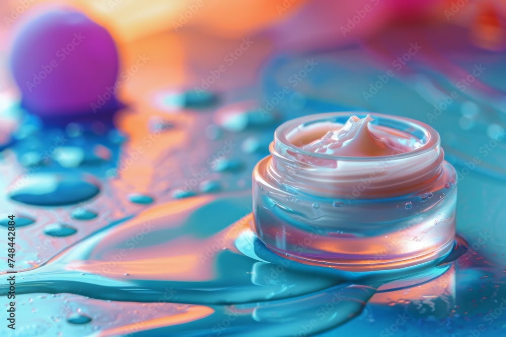 Facial setting powder skin care cream. Skincare treatment products ...