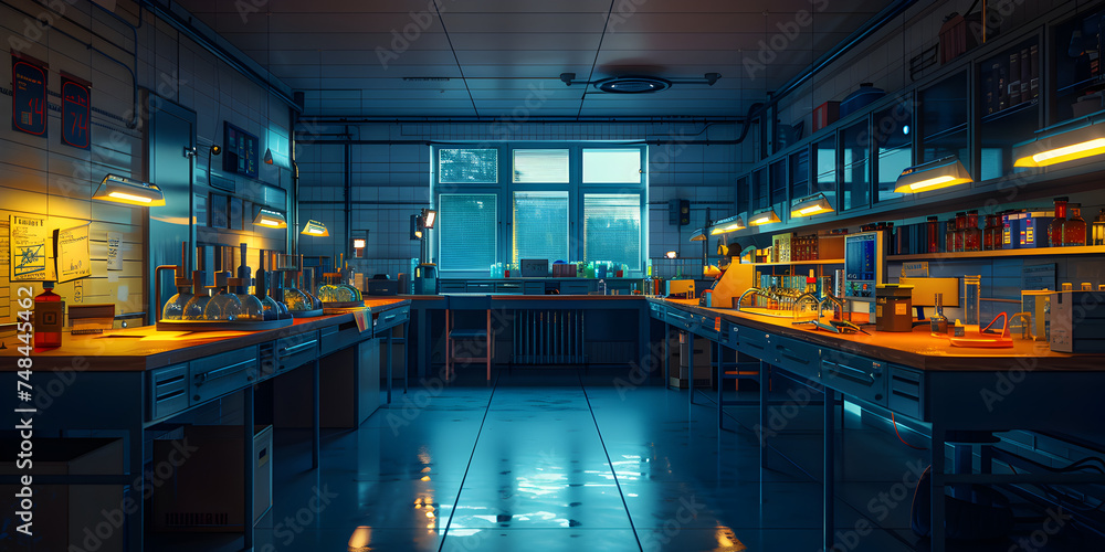 Futuristic laboratory event backdrop, Scientific medical ...