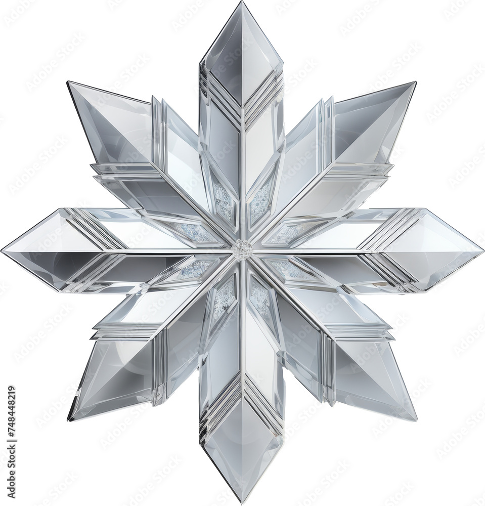 snowflake,white shiny crystal snowflake,snowflake made of crystal ...
