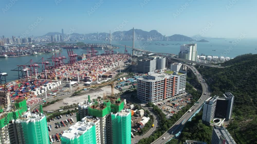 High-rise residential buildings under construction in Tsing Yi near ...