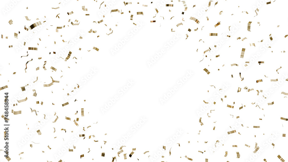 Celebrating Achievements: Golden confetti explodes in a 3D burst ...