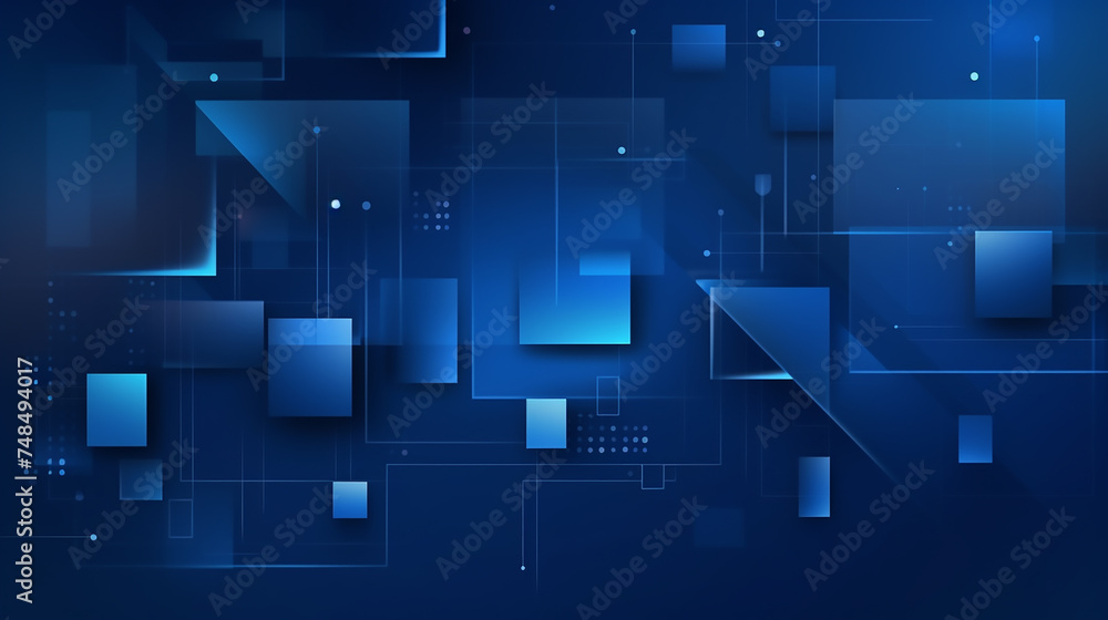 Blue and grey glossy squares abstract tech banner design. Modern ...