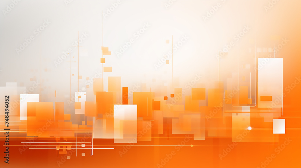 Modern abstract orange background design with layers of material in ...
