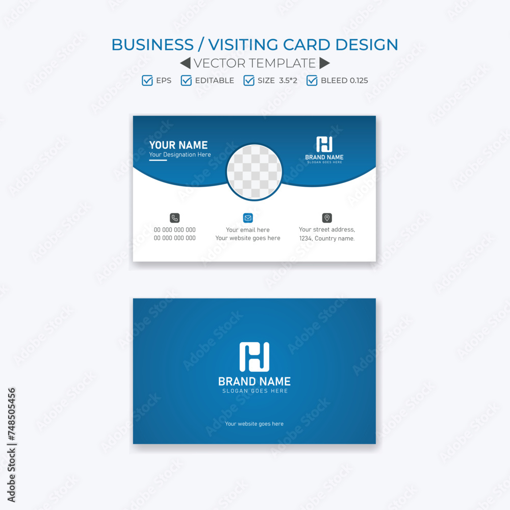modern double-sided business identity card name card or visiting card ...
