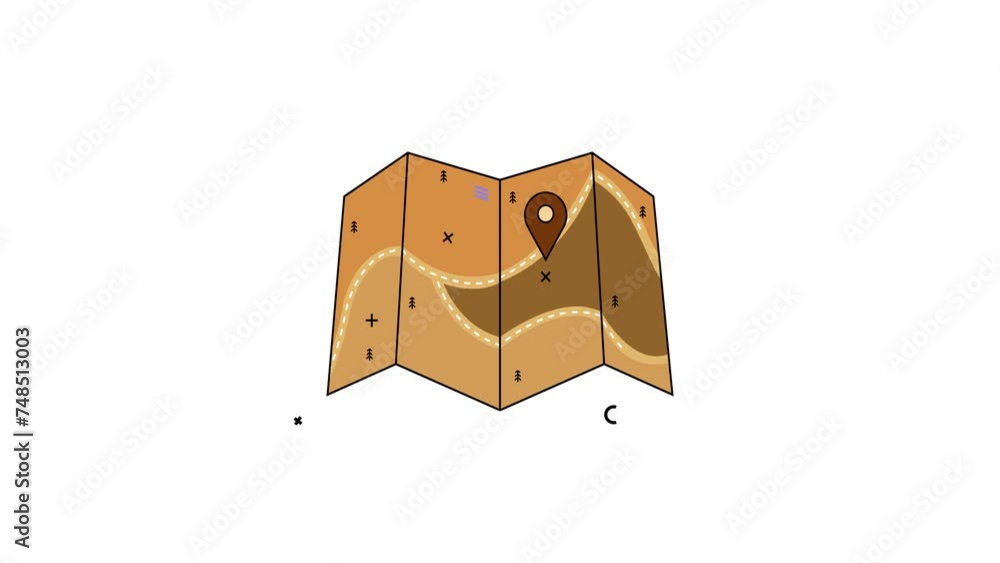map icon animation video vector. navigation map motion graphic design ...