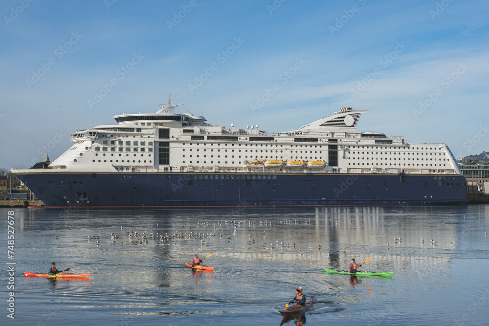 Color passenger freighter roll on roll off ro-ro pax cruise ferry ...