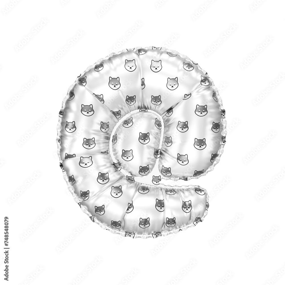 3D inflated balloon Internet/email Symbol/sign with grey reflective ...