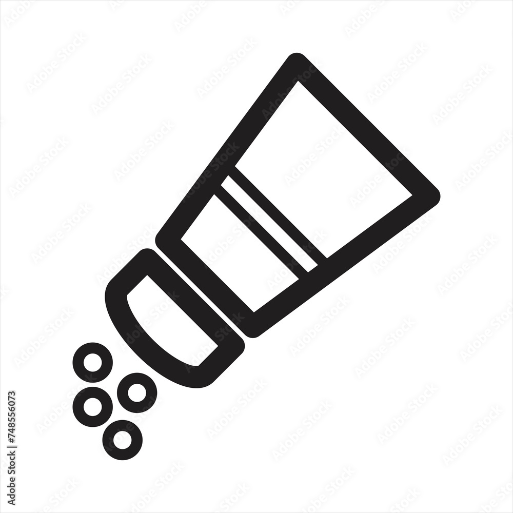 Salt shaker seasoning line art vector icon for food apps and websites ...