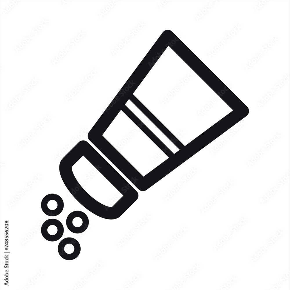 Salt shaker seasoning line art vector icon for food apps and websites ...