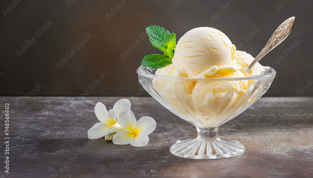 Image of a vanilla-flavored ice cream object shot in a studio. Stock ...