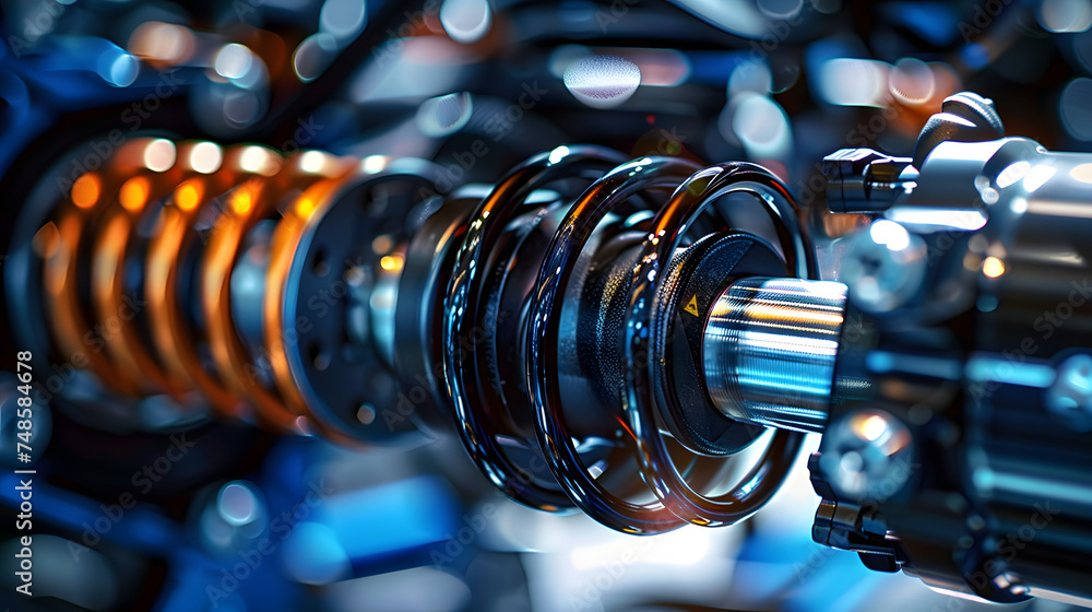 Shock absorber strut with coil spring, suspension system of modern car ...