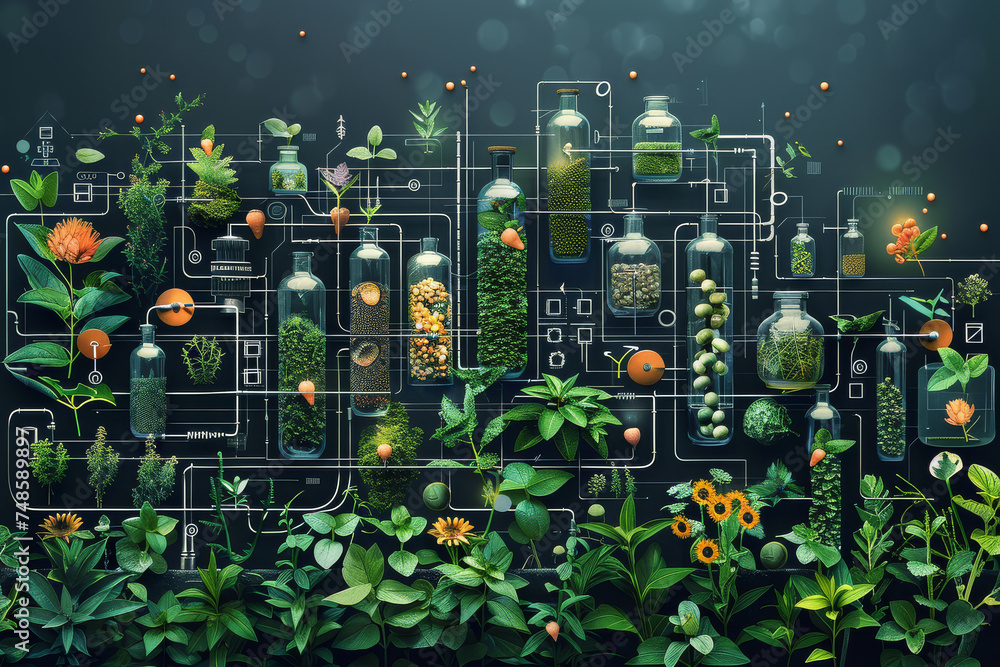 Plant Based Product Lifecycle Illustration A detailed concept ...