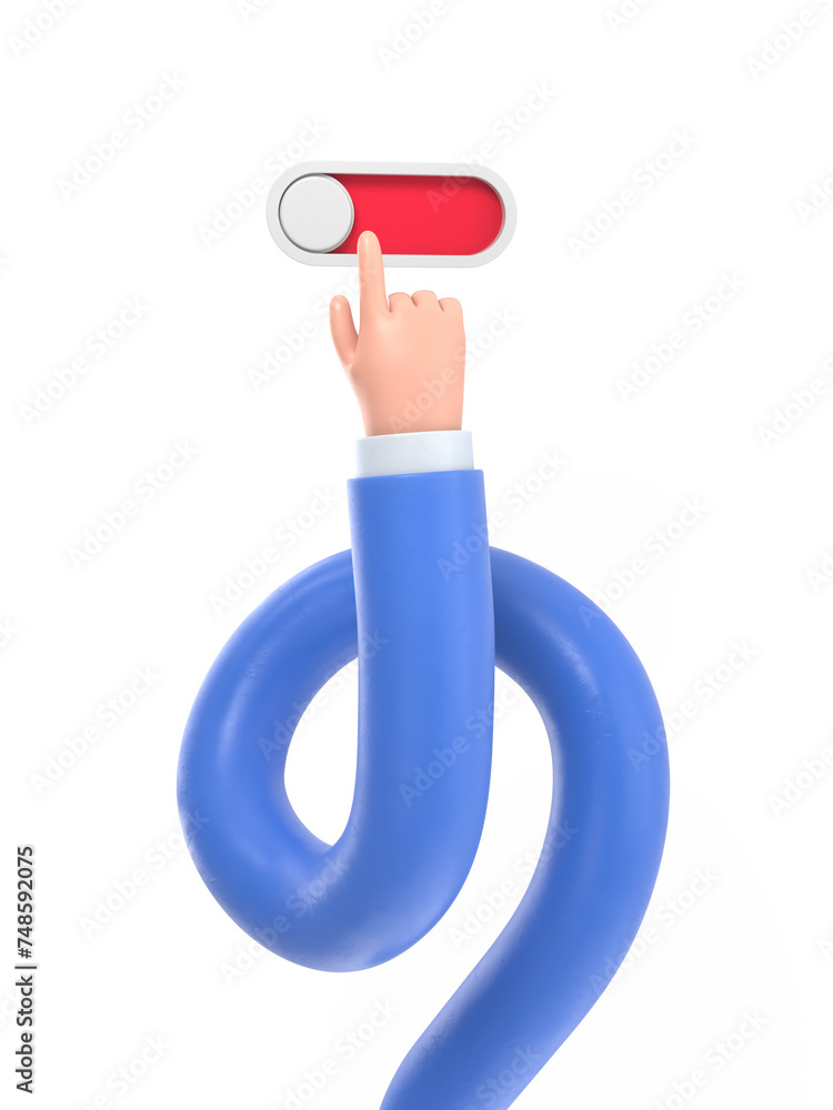 Transparent Backgrounds Mock-up.3d render,cartoon character hand ...