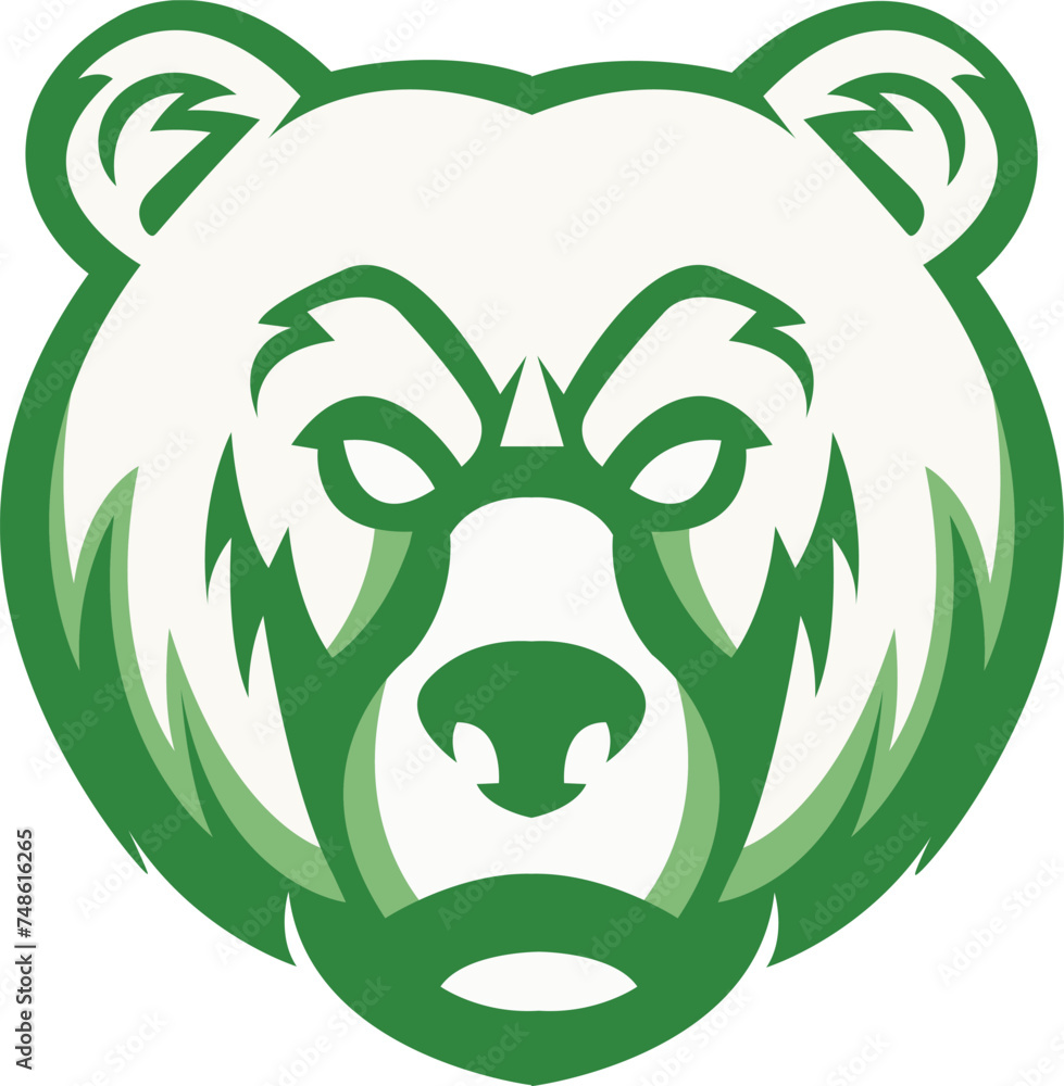 Bear head logo design, mascot bear logo icon illustration vector ...