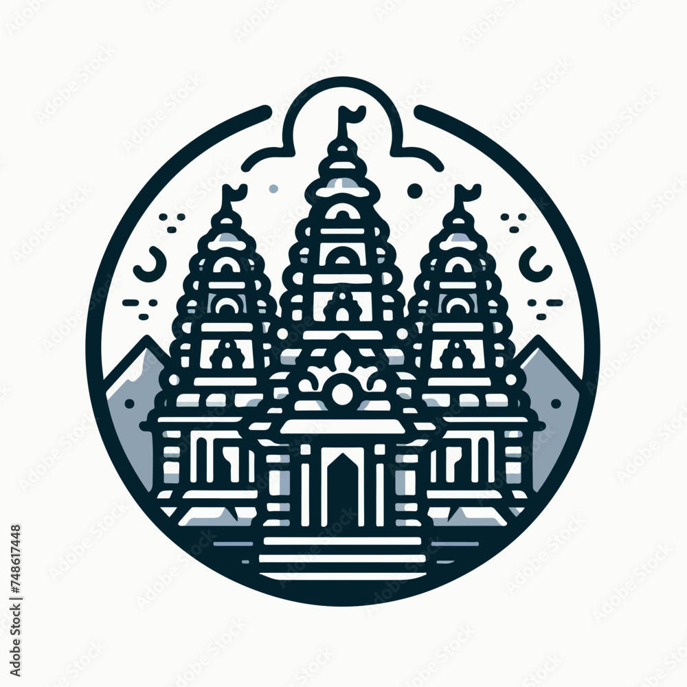 Hindu Temple India. Flat cartoon style historic sight showplace ...