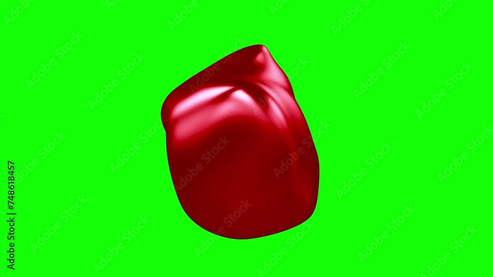 3d abstract red color Blob Green Screen. Liquid blob shape with ripples ...