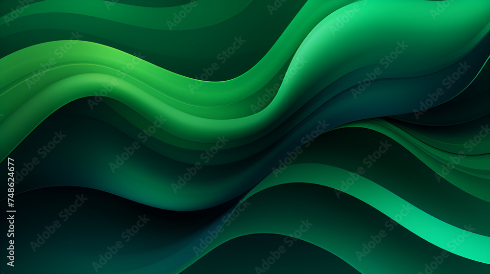 Abstract green waves background, Dynamic vector background of ...