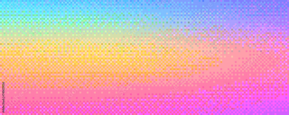 Pixelated rainbow holographic blurred gradient background with ...