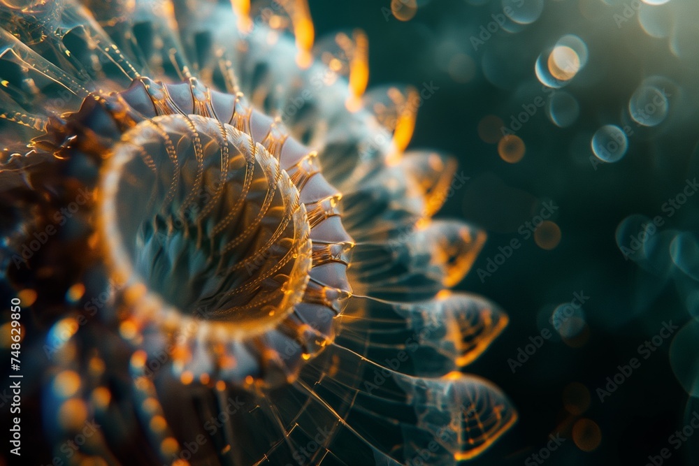 Fibonacci sequence, fractal design, digital lighting. Illustration of ...