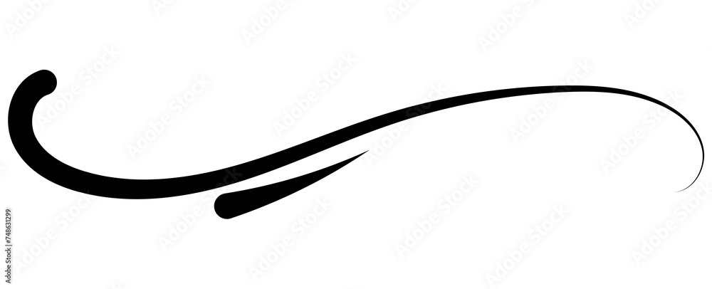Swash swoop and swish calligraphy sign. Underlines hand drawn stroke ...