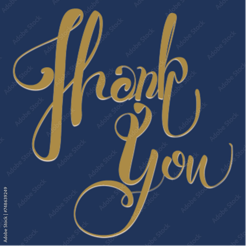 thank you character isolated on free hand digital drawing on blue ...