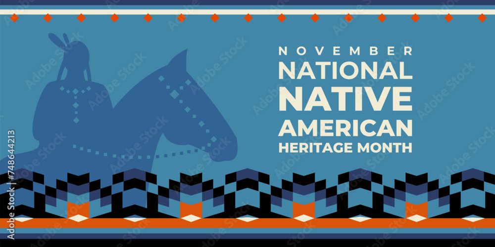 Native american heritage month greeting. Vector banner, poster, card ...