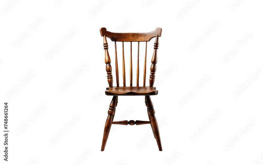 A simple wooden chair. The chair has a traditional design with four ...