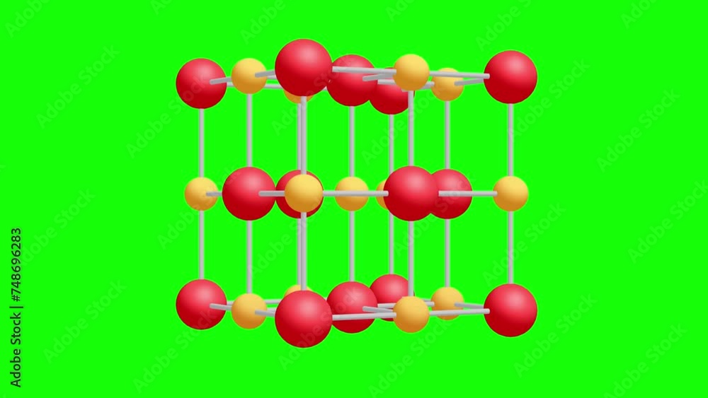 Vidéo Stock Crystal lattice molecule grid rotates. Sodium chloride rock ...