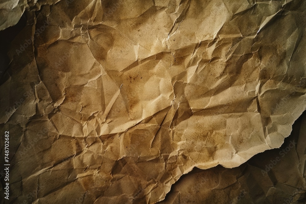 Vintage crumpled paper texture background - Textured crumpled paper in ...