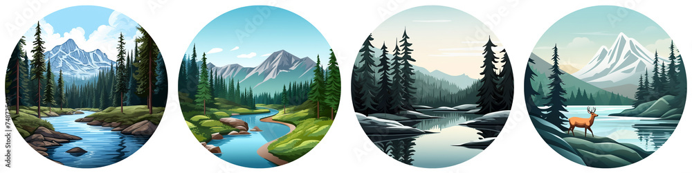 Taiga clipart collection, vector, icons isolated on transparent ...