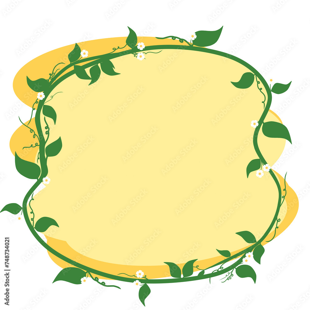 Background PNG doodle with yellow color and green tendrils inspired by ...