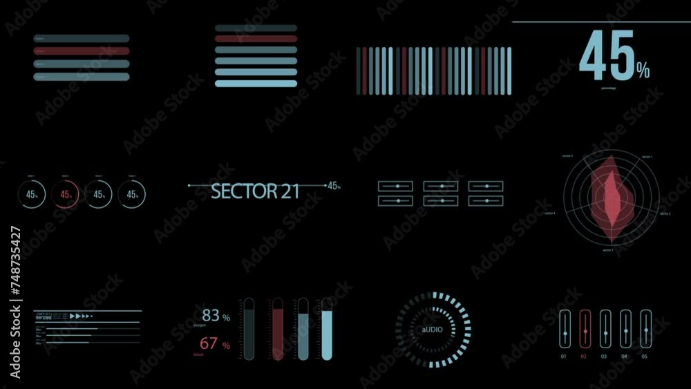augmented reality Advance HUD control center. Graphic Dashboard Head-up ...